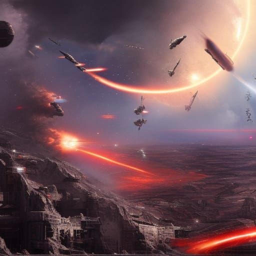 cataclysmic intergalactic war - AI Generated Artwork - NightCafe Creator
