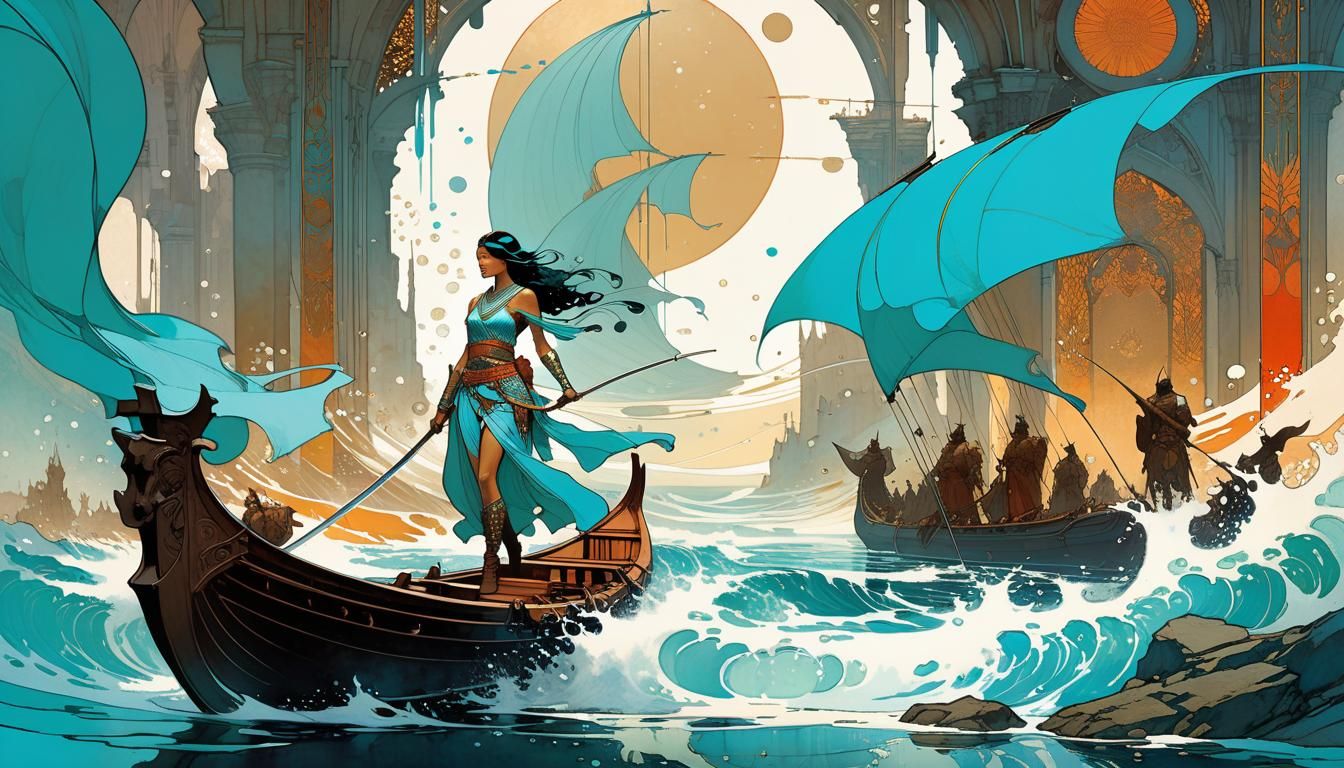 "Beautiful warrior from an epic fantasy world" :: matte oil painting by ...