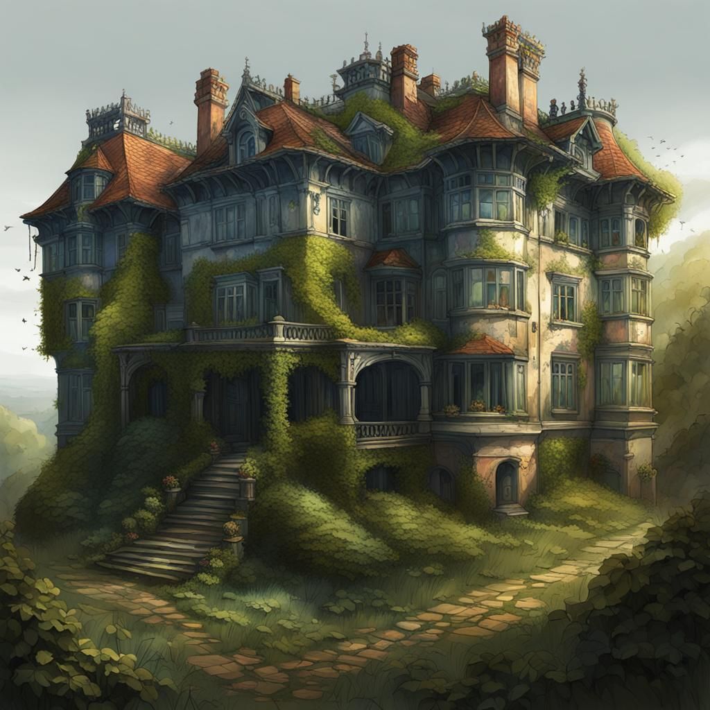 Riddle House. Version 1 - Abandoned Manor in Hyperrealistic ...