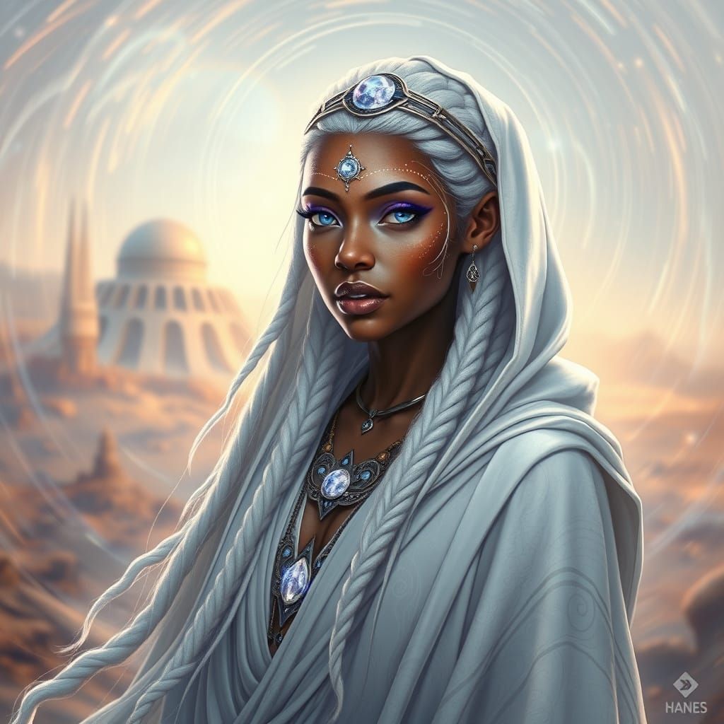 Ethereal Portrait of Xara-Ven, the Harmonic Weaver - AI Art