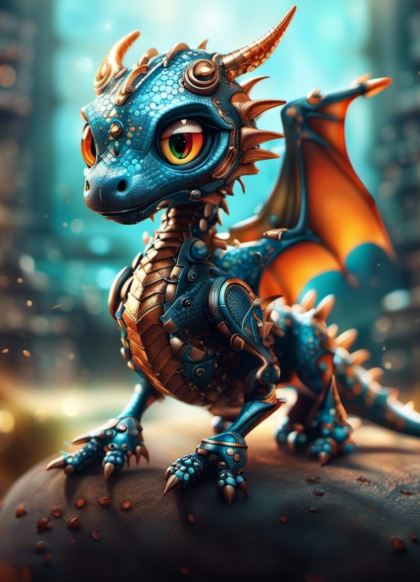 Bionic Dragon pet - AI Generated Artwork - NightCafe Creator