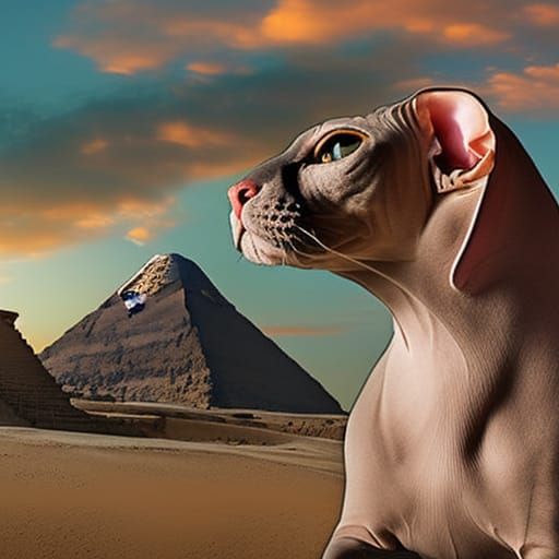 Explore A Sphynx cat, its hairless body looking like a sculpture ...