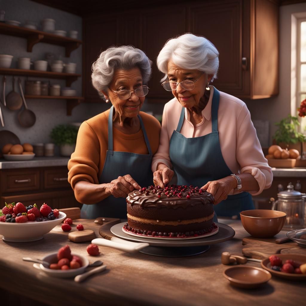 Baking a cake - AI Generated Artwork - NightCafe Creator