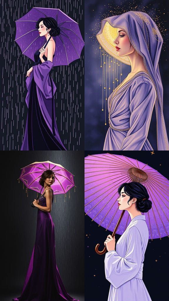 Ethereal Beauty in Violet Hues - AI Art