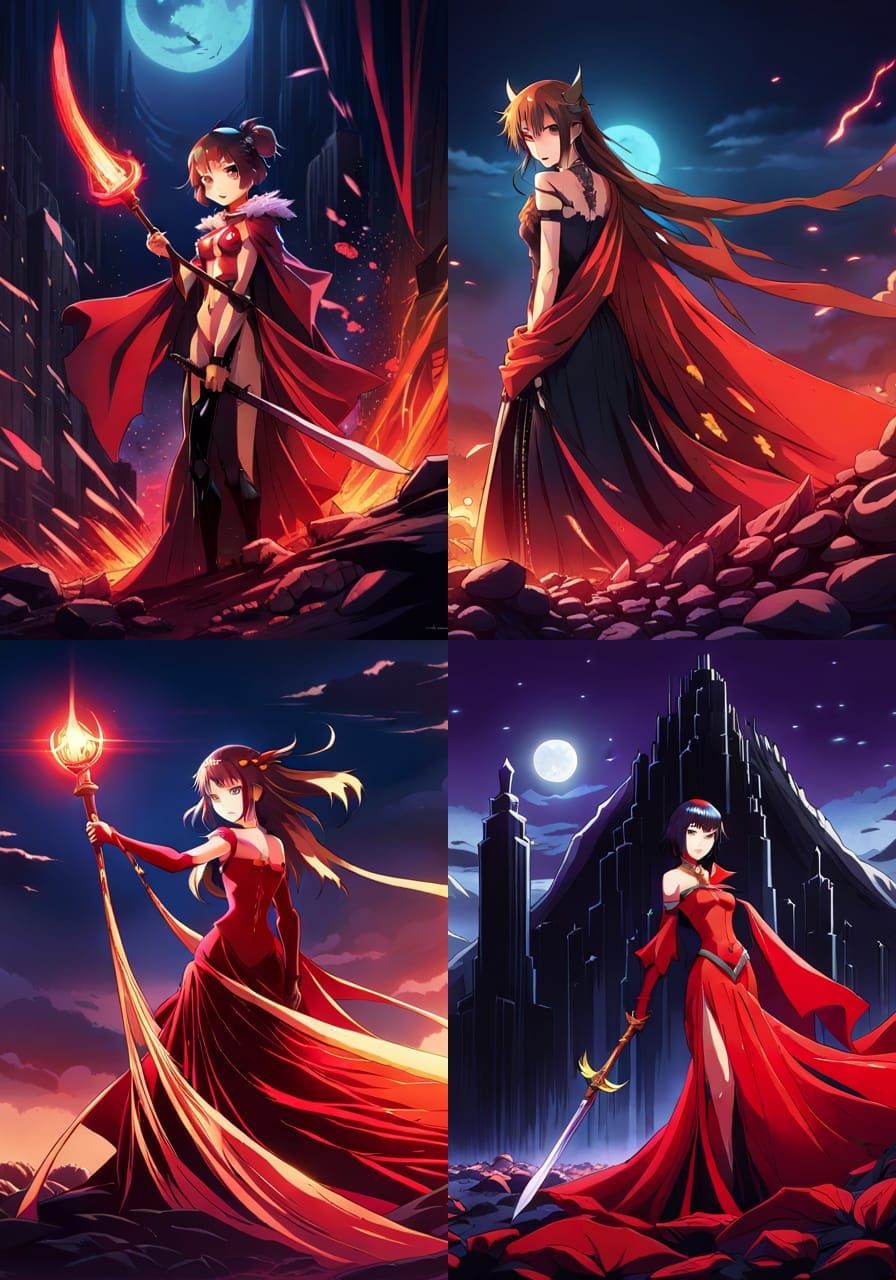 Let the red reign down, crimson queen of the damned, bloodthirsty demon ...