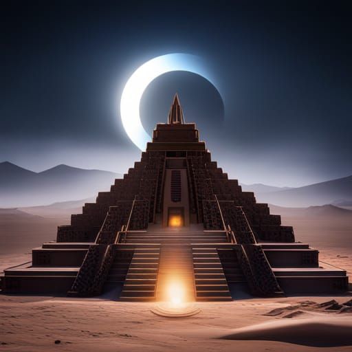 Cursed pyramid under solar eclipse : r/nightcafe