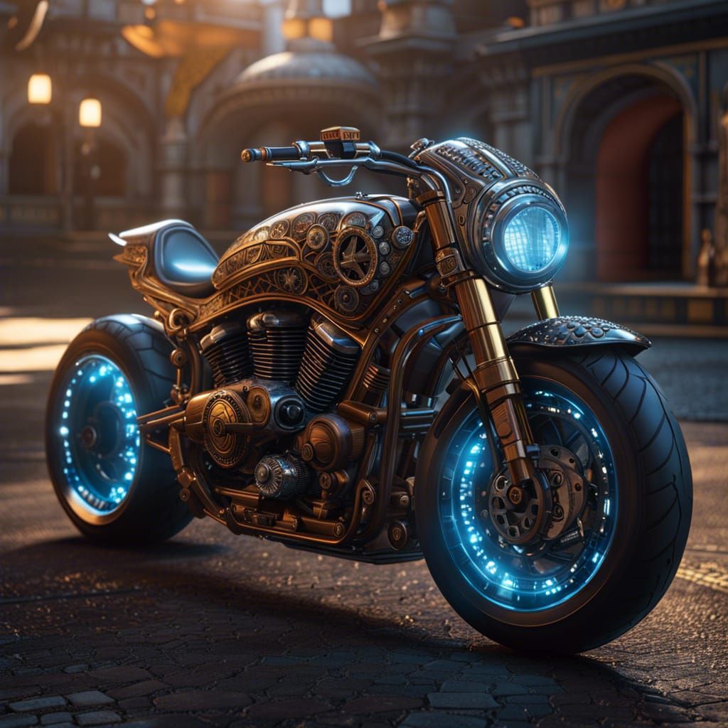 Motorcycle Fantasy Realm," motorcycles with fantastical elements like ...