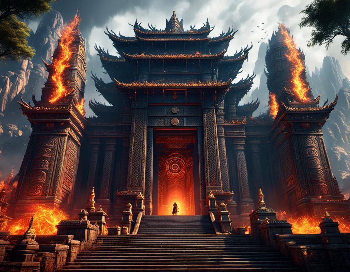 the fire temple - AI Generated Artwork - NightCafe Creator