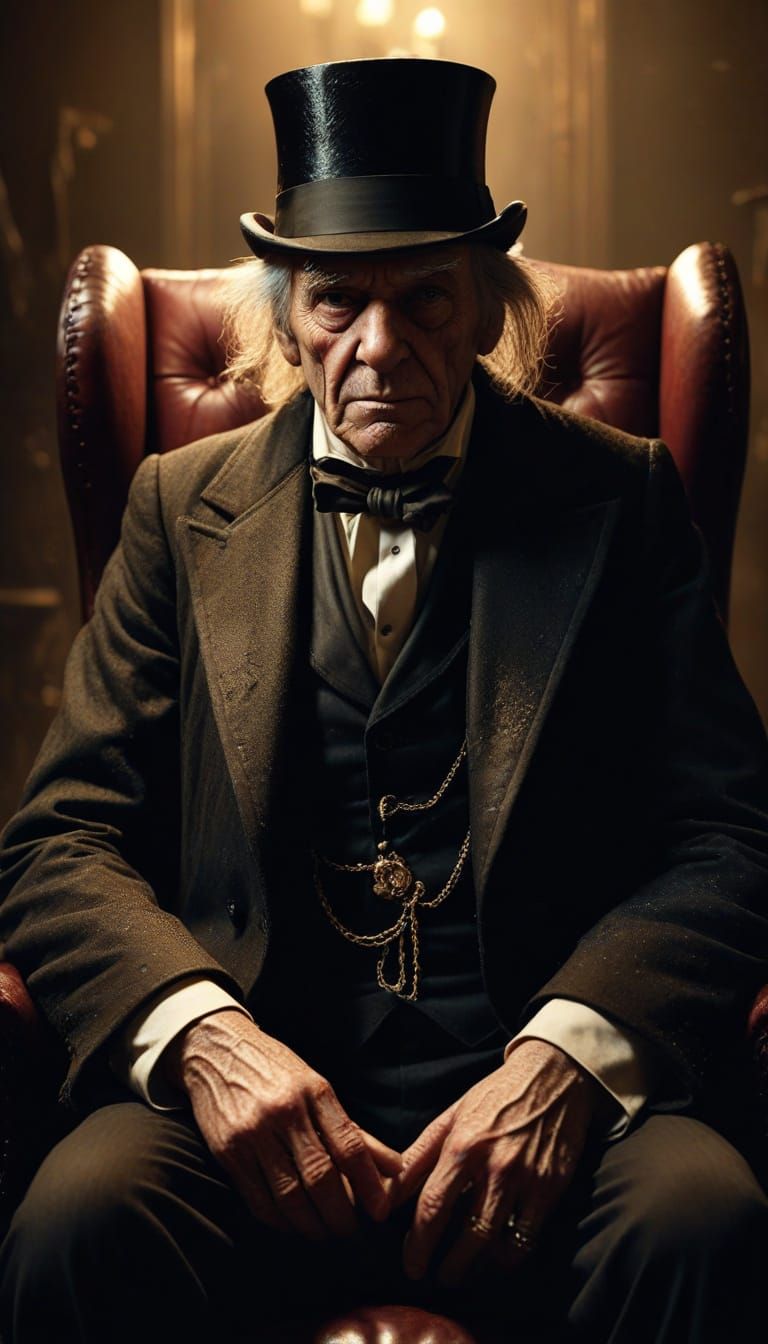 Scrooge - Tormented Ebenezer Scrooge in Eerie, Glowing Mist