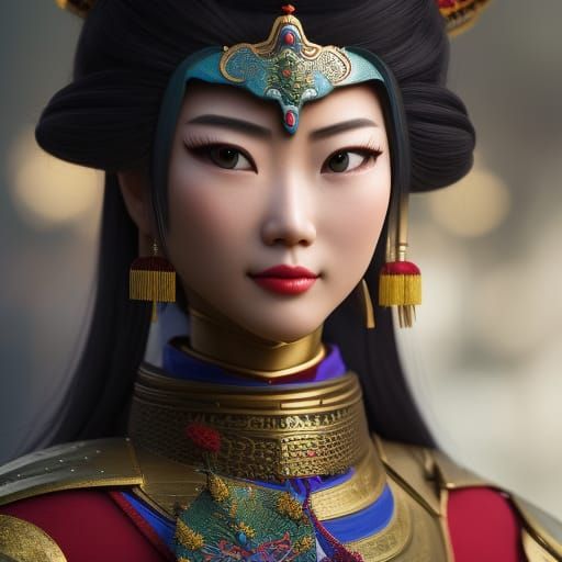Chinese warrior princess (CGI) 2 - AI Generated Artwork - NightCafe Creator