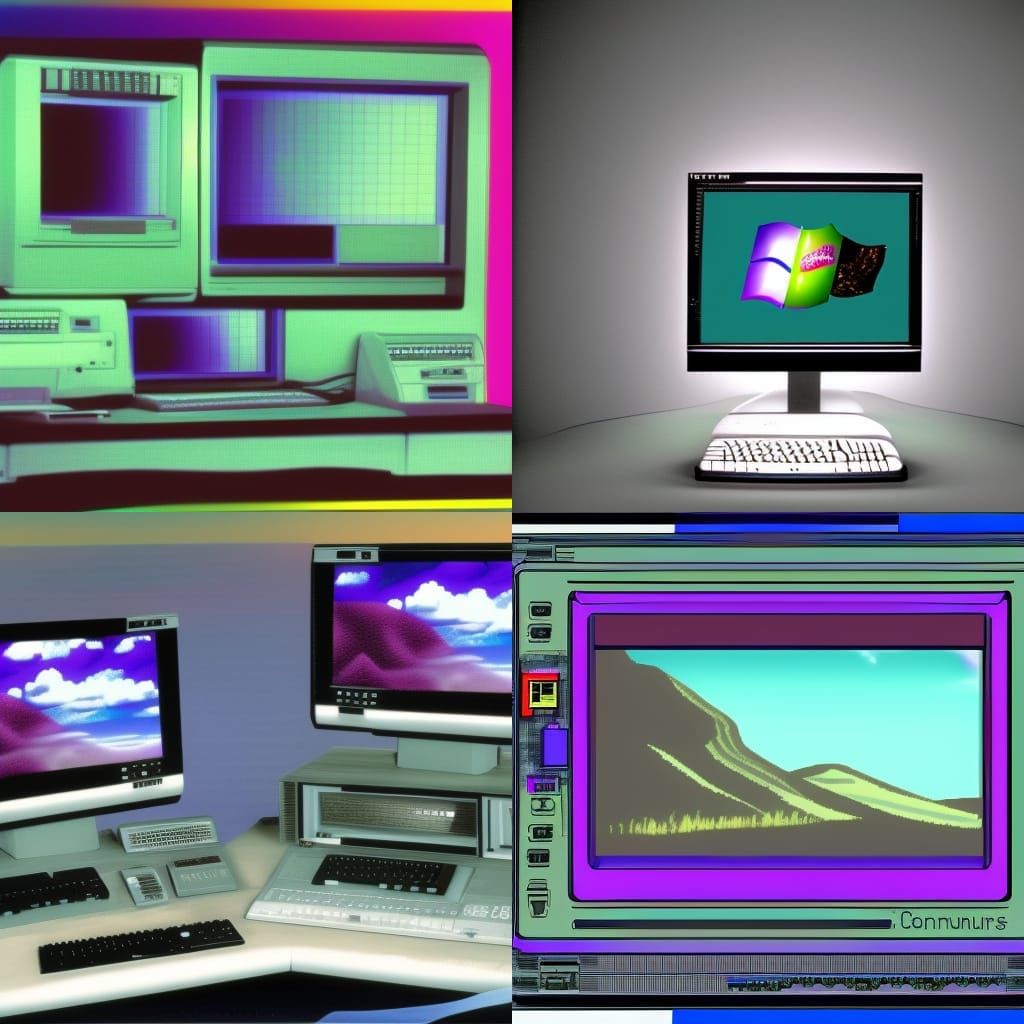 Vaporwave Computer Set up - AI Generated Artwork - NightCafe Creator