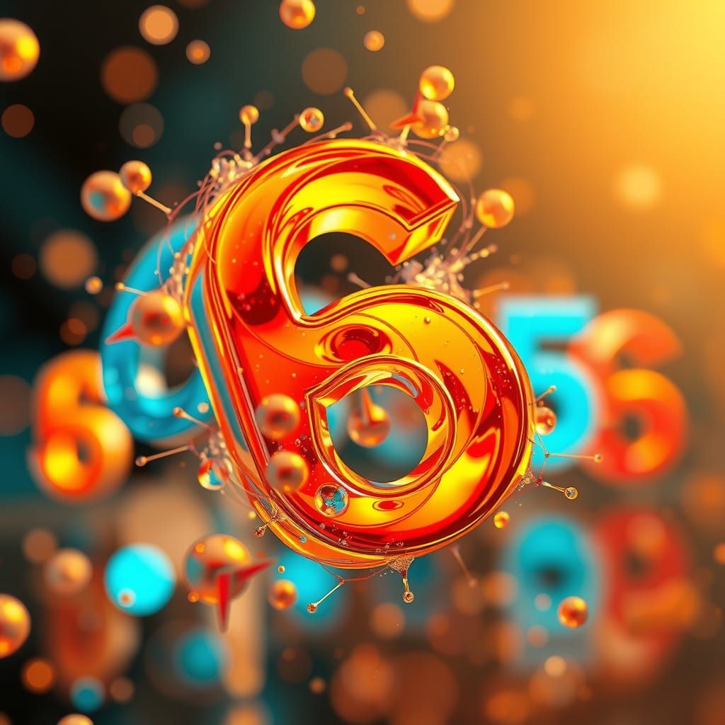 Surrealism. Close-up. Numbers floating in mid-air, swirling around each ...