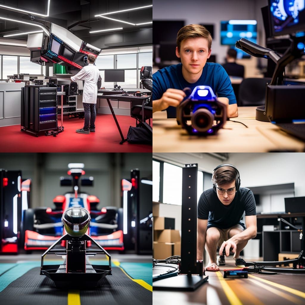 students build full size esports simulated racing rigs - AI Generated ...