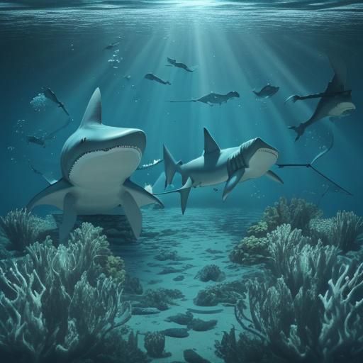Ocean Creatures - Sharks - AI Generated Artwork - NightCafe Creator