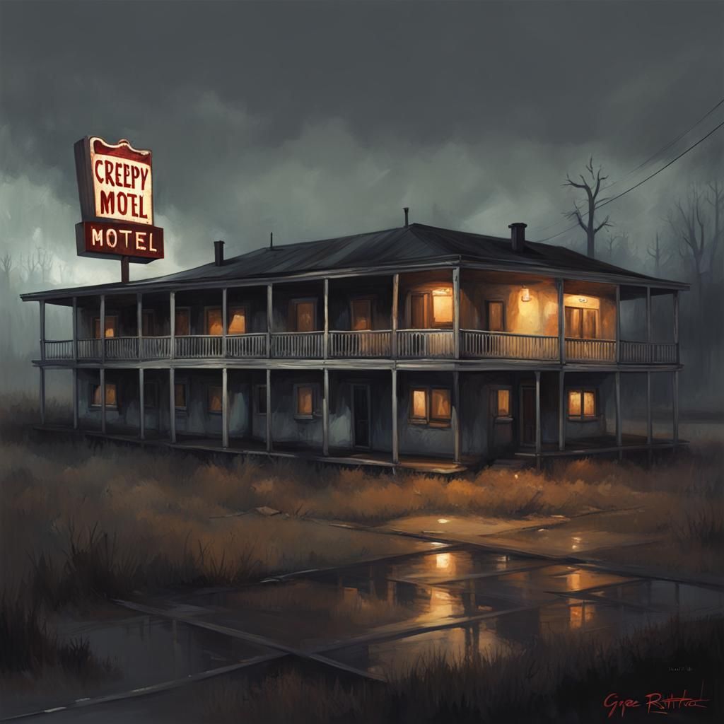 Creepy motel - AI Generated Artwork - NightCafe Creator