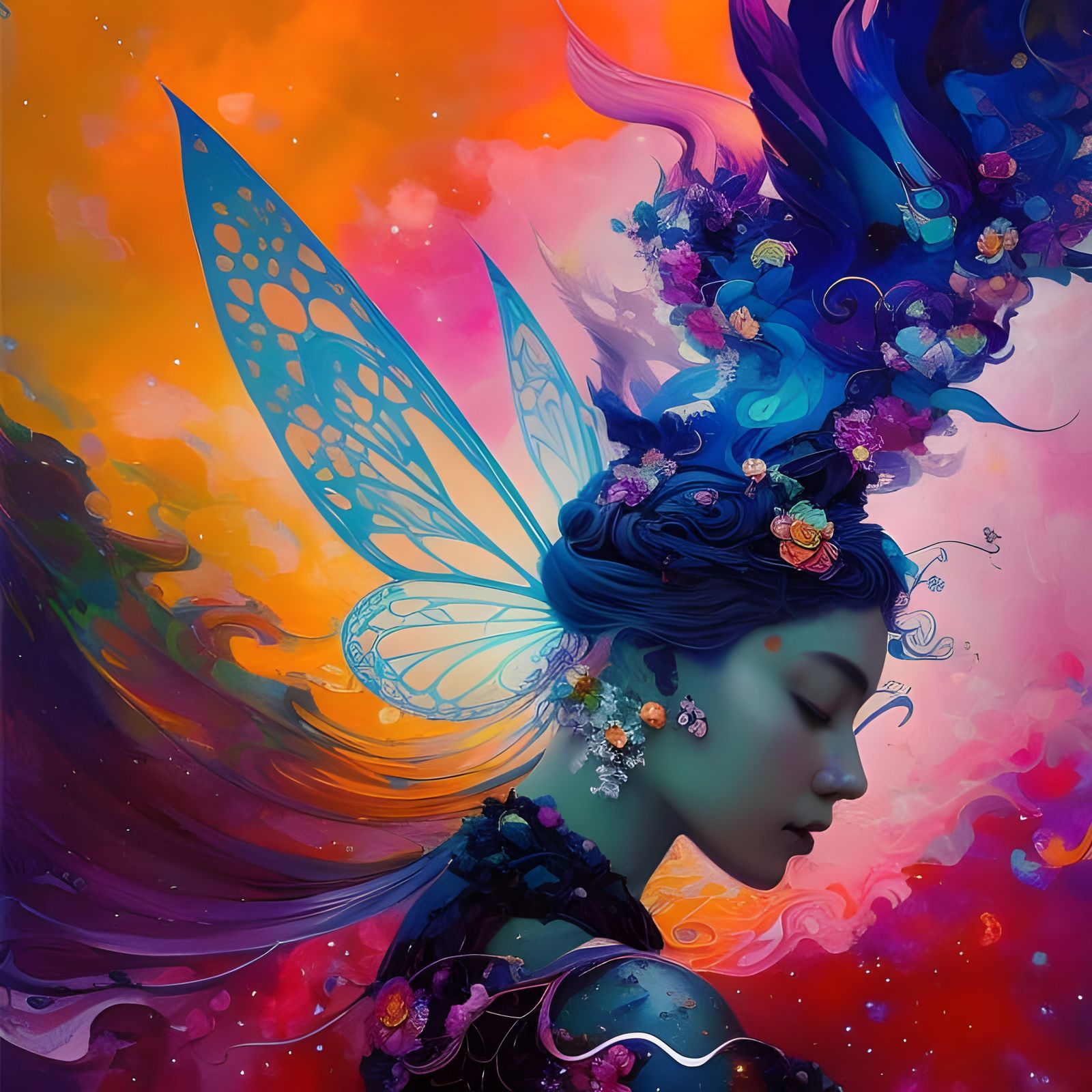 Cosmic Queen Fairy - AI Generated Artwork - NightCafe Creator