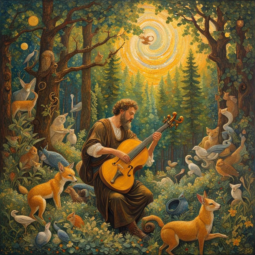 Orpheus Charms The Forest Creatures 1 - AI Generated Artwork ...