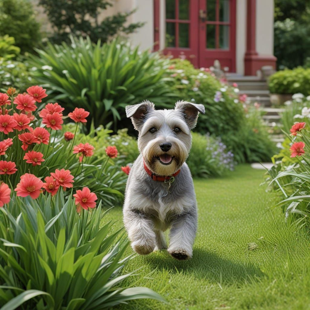Milo at the Library 📚 - Playful Mini Schnauzer Runs Along L...