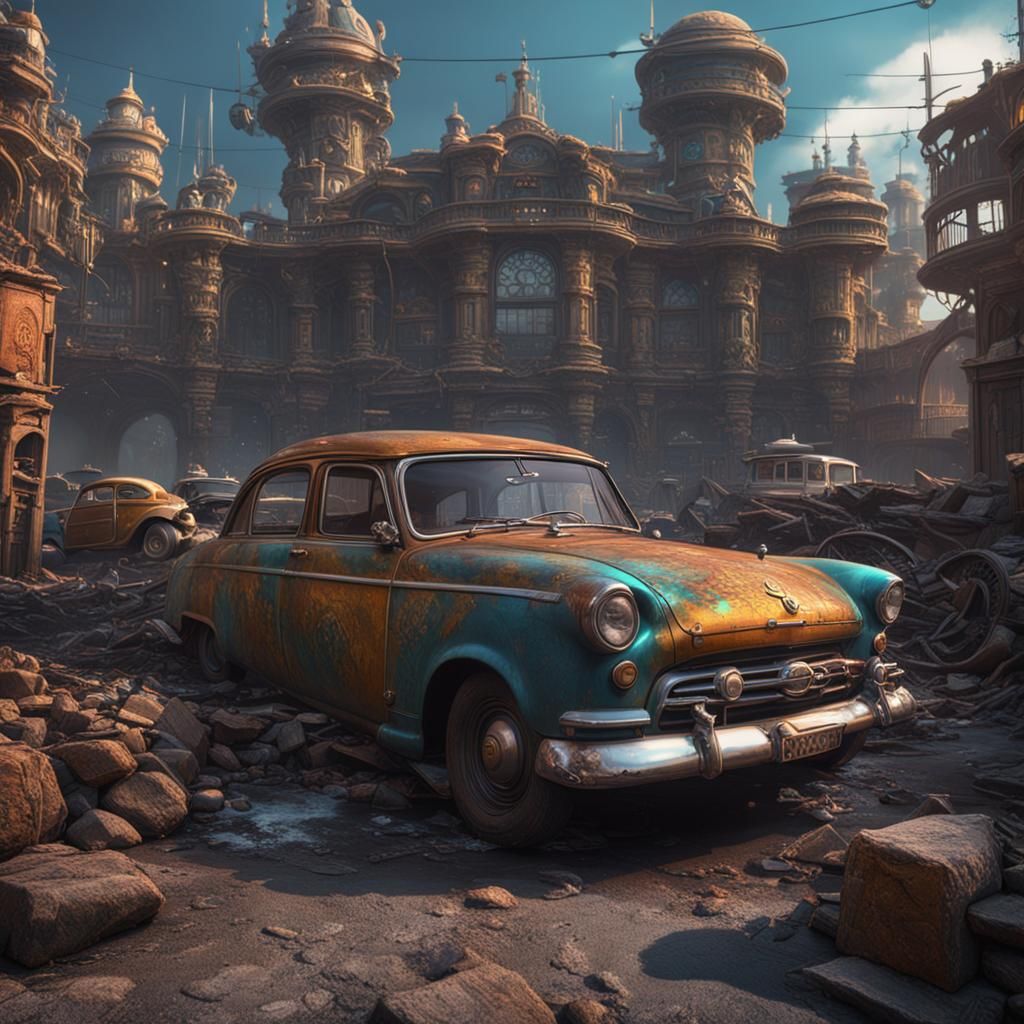 Parking of the forget cars - AI Generated Artwork - NightCafe Creator