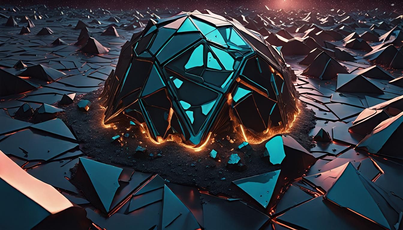 Crashed shattered meteor - AI Generated Artwork - NightCafe Creator