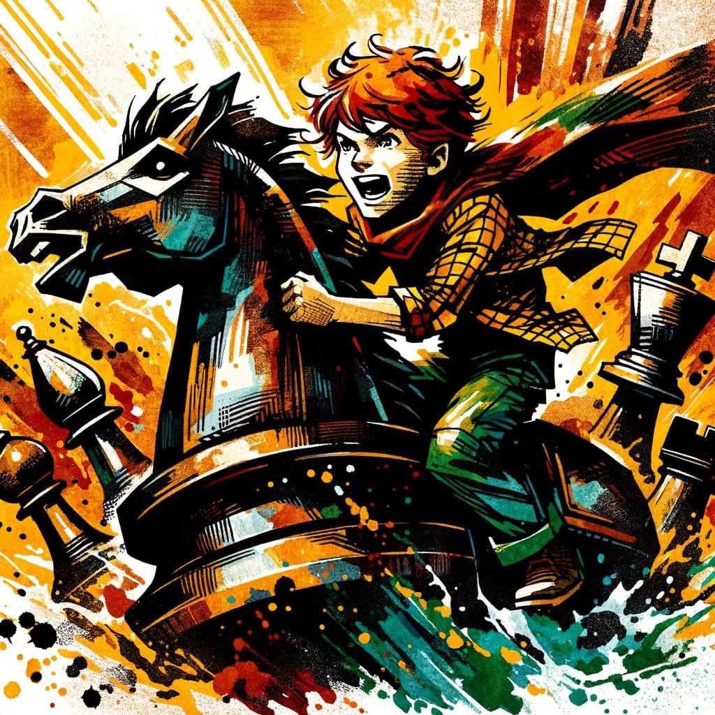 Ron Weasley rides the chess piece - AI Generated Artwork - NightCafe ...