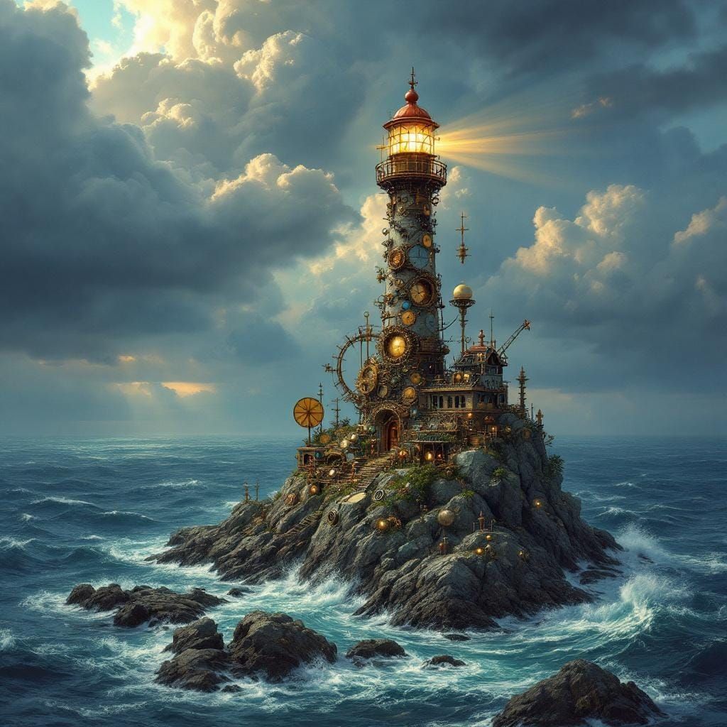 At the Dev Lab! - Steampunk Lighthouse on Quartz Island in O...