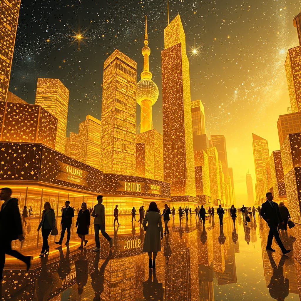 Luminous Cosmic Metropolis - AI Art