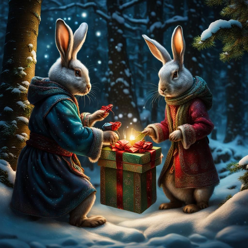 Rabbits Celebrating the Holidays. #2 - AI Generated Artwork - NightCafe ...