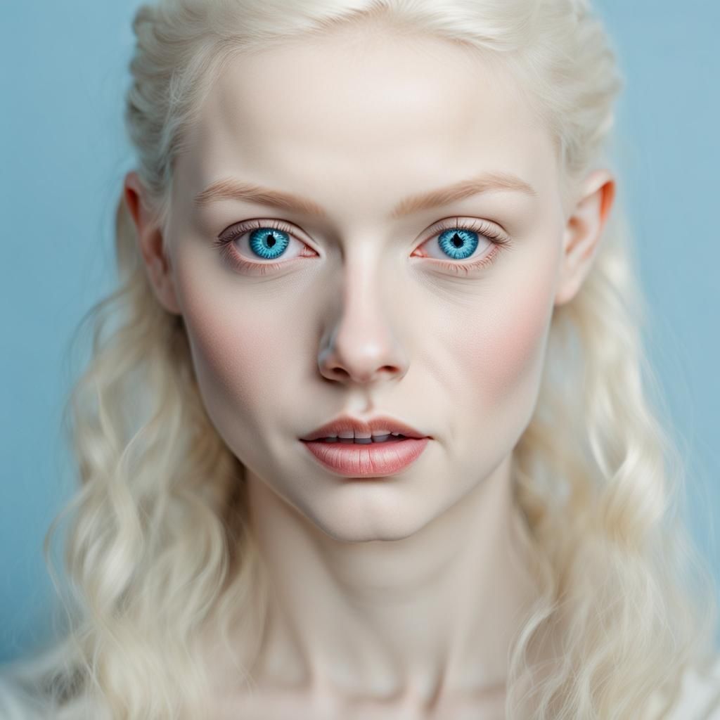 Young albino Slavic woman with blue eyes - AI Generated Artwork ...