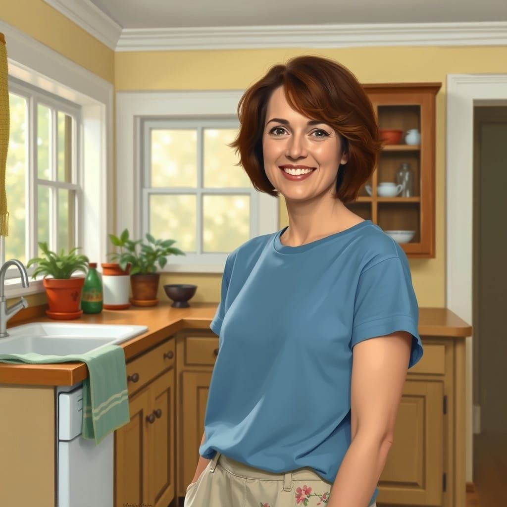 Eris's mom - Cozy Domestic Scene in Impressionist Style