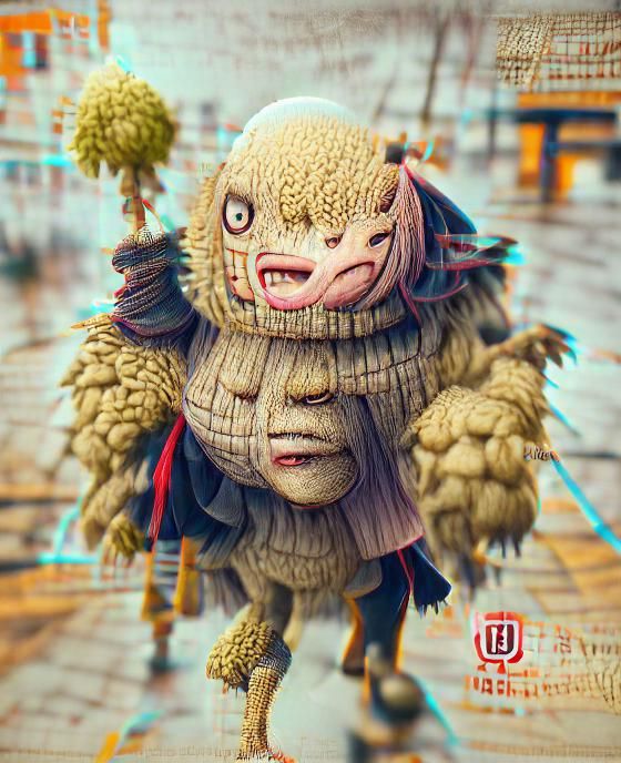 Humanoid Monster with a large, ugly head | pixiv - AI Generated Artwork ...