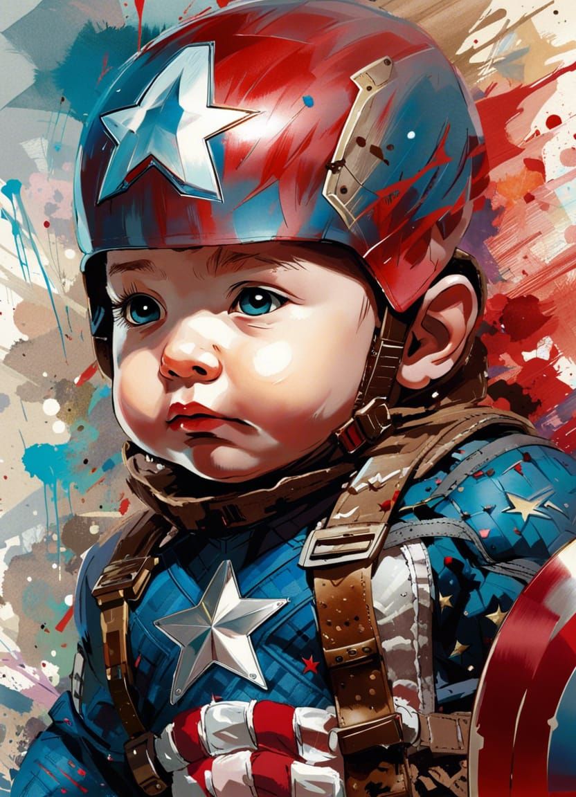 Baby Captain America - AI Generated Artwork - NightCafe Creator