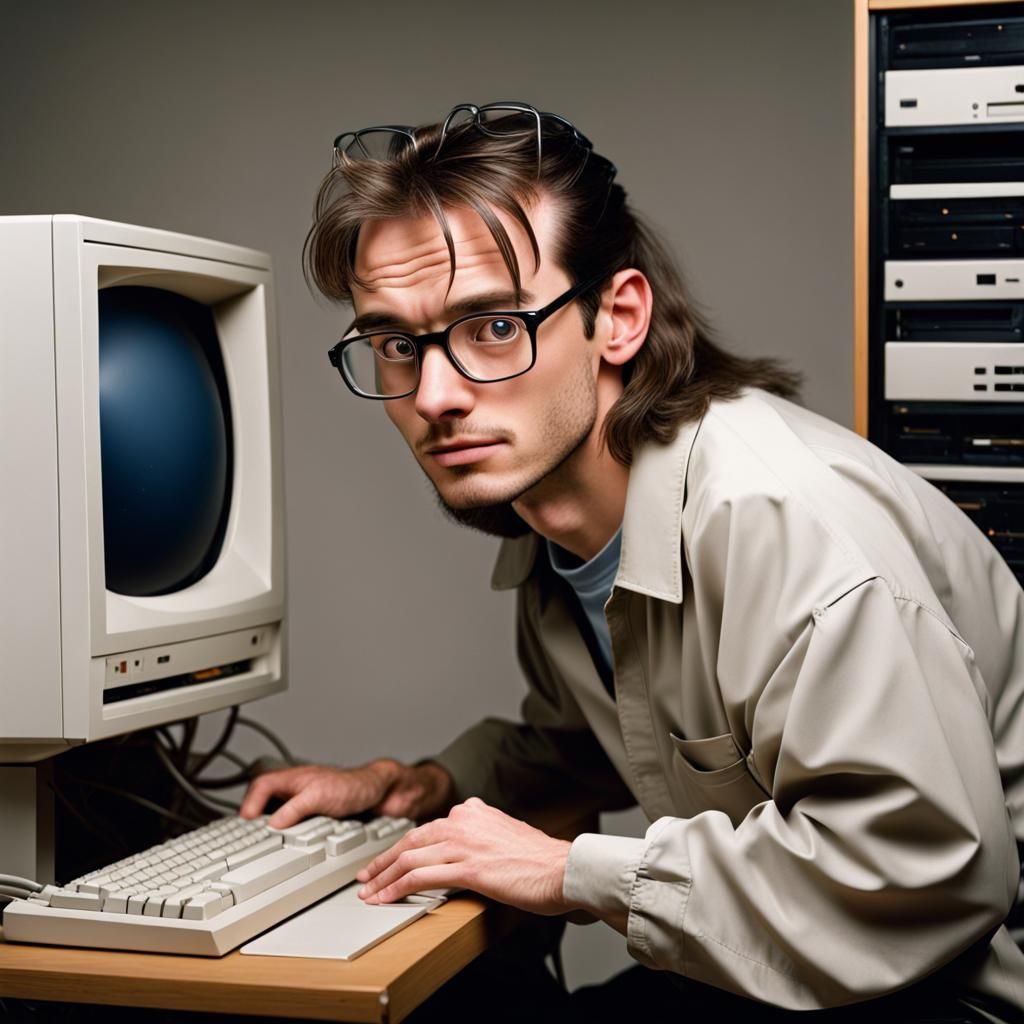 A nerdy 1990s computer programmer on a hiding to nothing. - AI ...