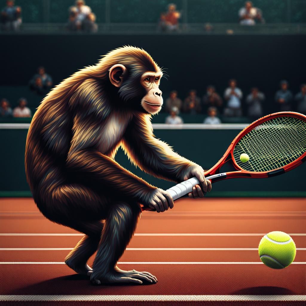 pixel art monkey tennis - AI Generated Artwork - NightCafe Creator