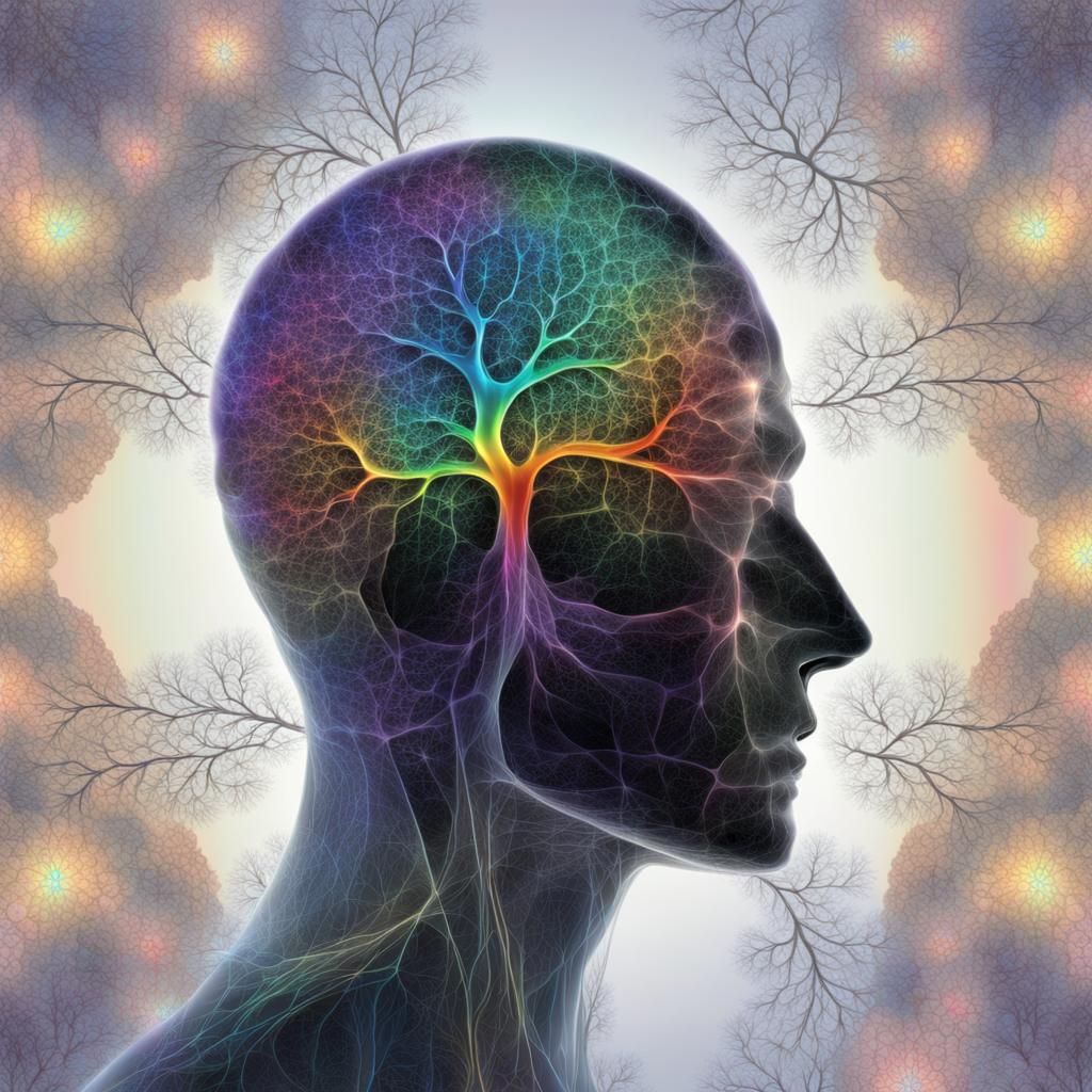 rainbow fractal neurons - AI Generated Artwork - NightCafe Creator