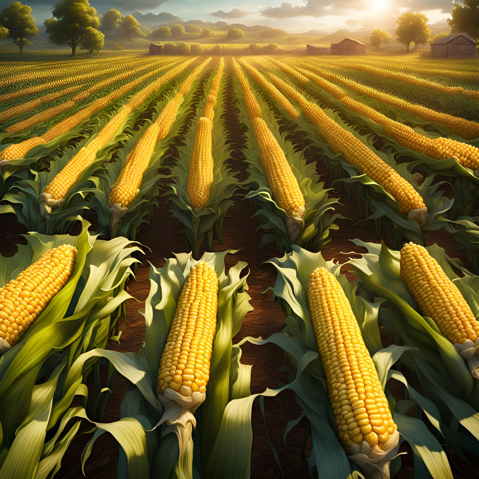 Fertile corn farms yield abundant corn - AI Generated Artwork ...