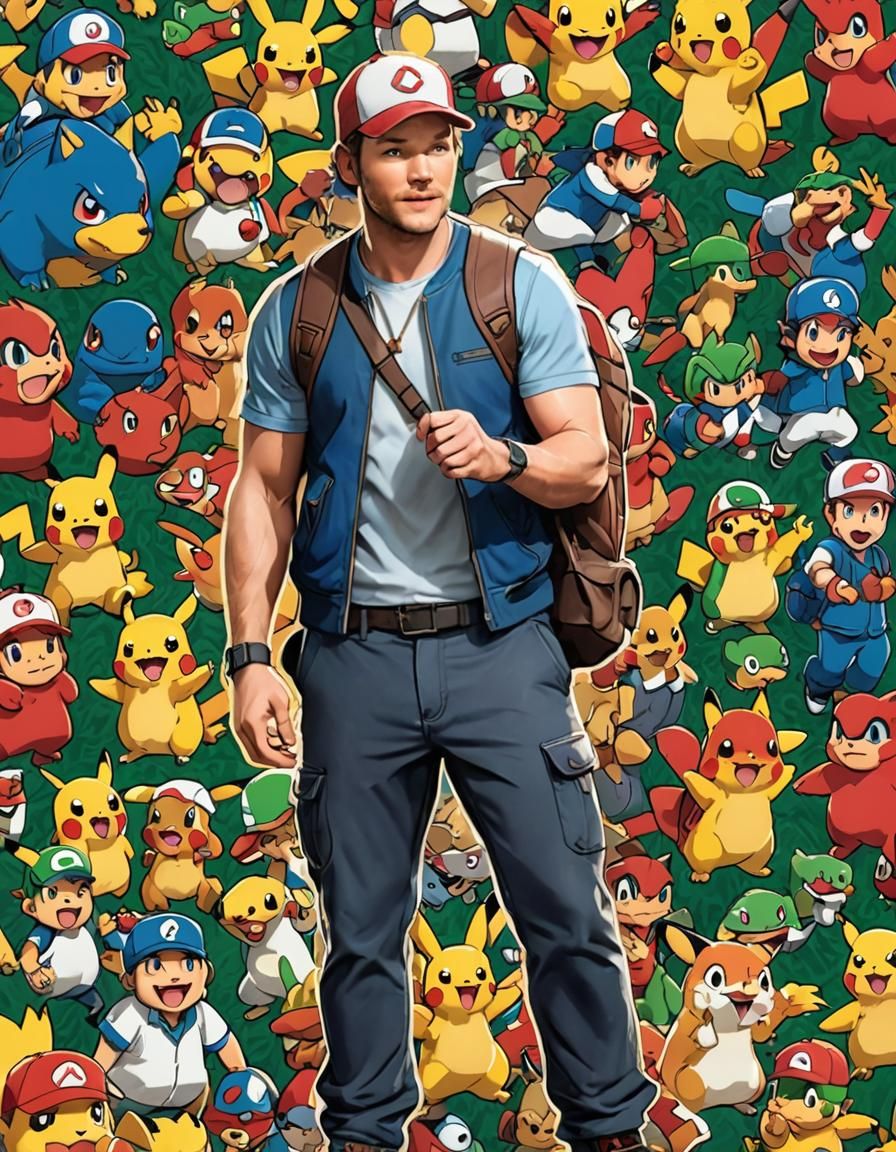 Chris Pratt as Ash Ketchum from Pokemon - AI Generated Artwork ...