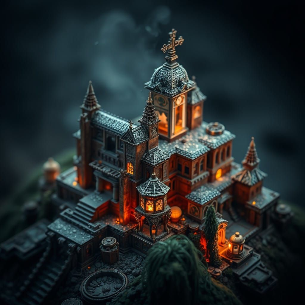 Temple - Surreal Temple in Moody Hyperrealistic HDR