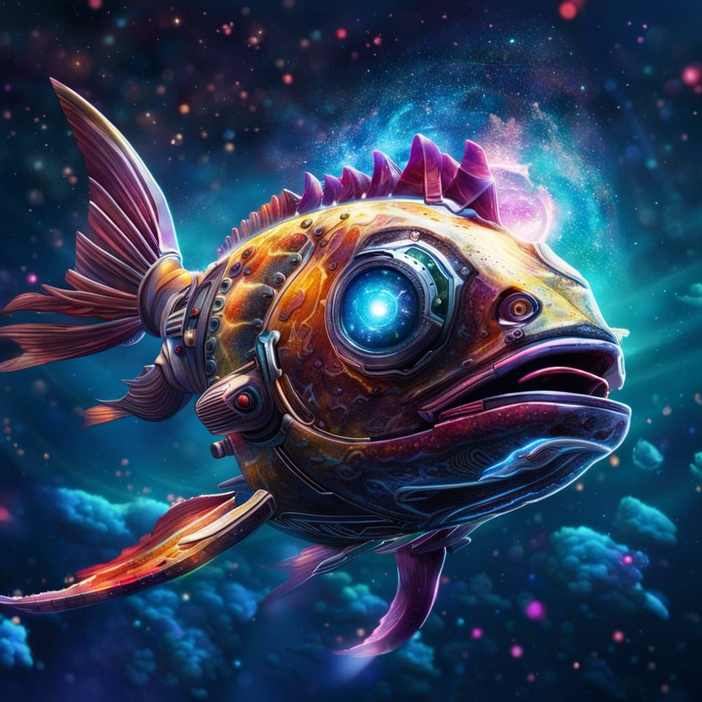 Galactic Robot Fish - AI Generated Artwork - NightCafe Creator