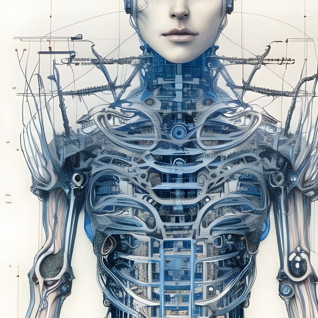 Cyborg Blueprint 2 - AI Generated Artwork - NightCafe Creator