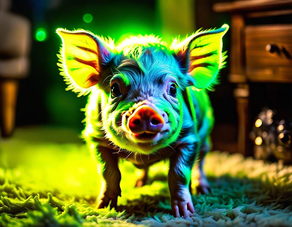 The Bioengineered Glow Pig - AI Generated Artwork - NightCafe Creator