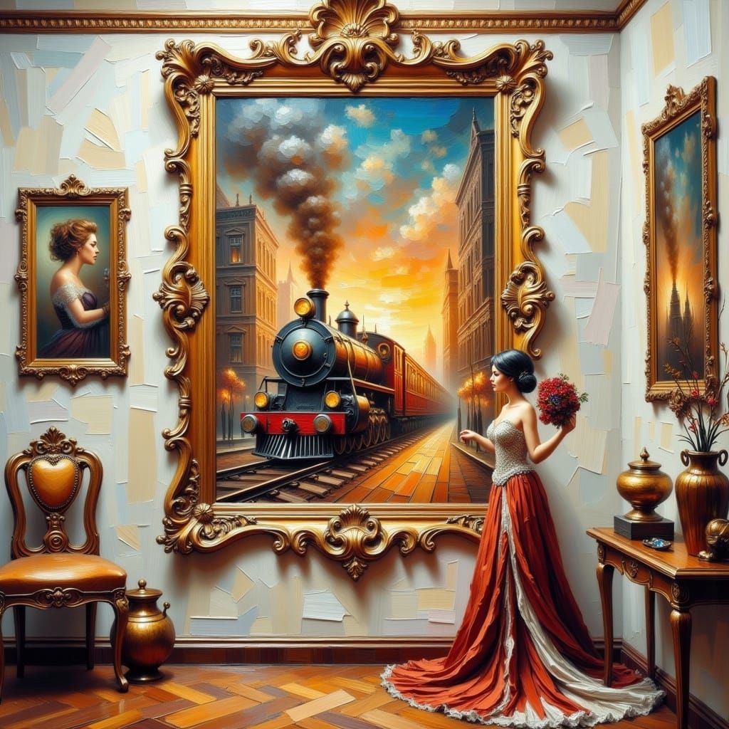 IN THE PARLOR - Steampunk Fairy Train Conductor Descends fro...