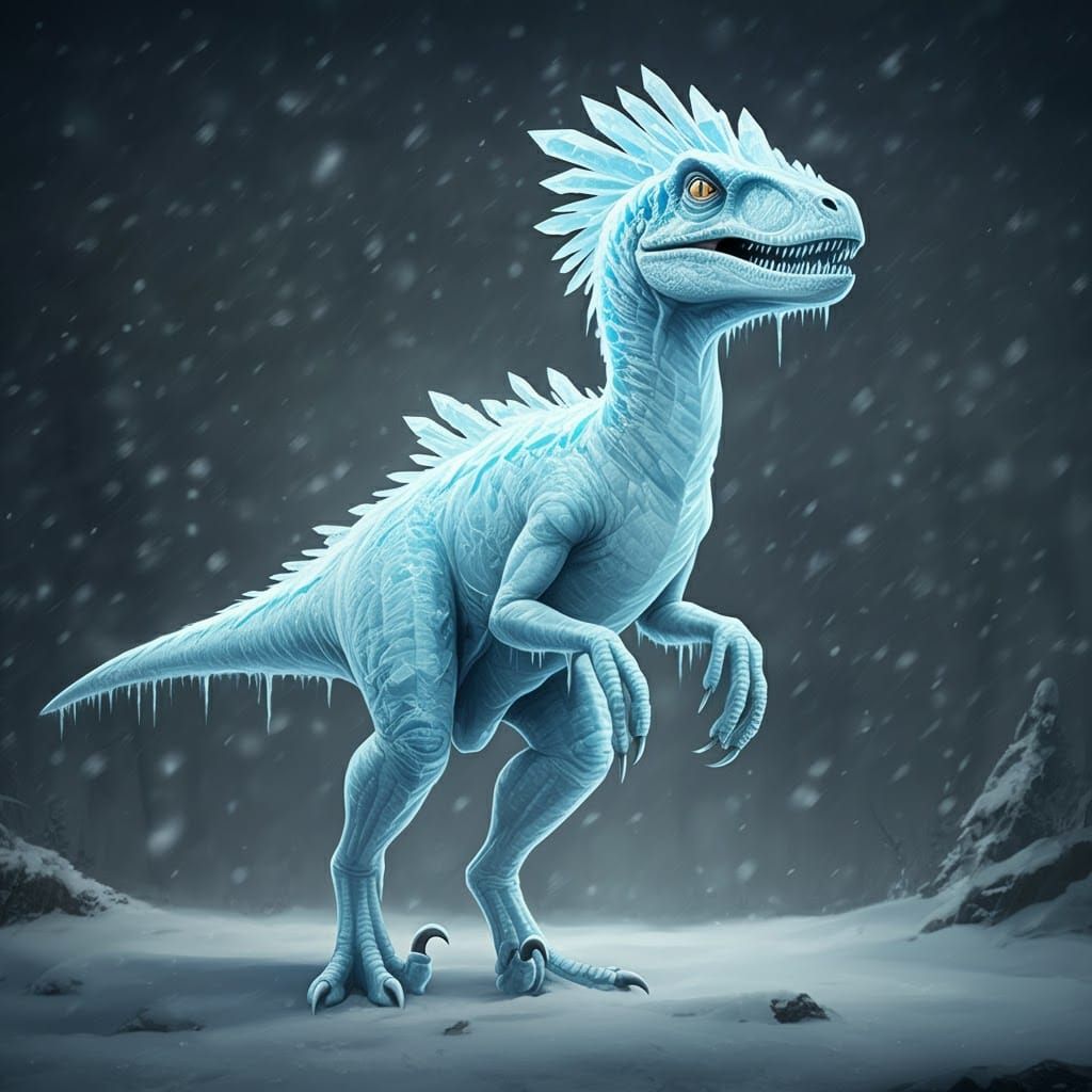 frozen hunter - Frozen Prehistoric Sculpture Unveiled in Bli...