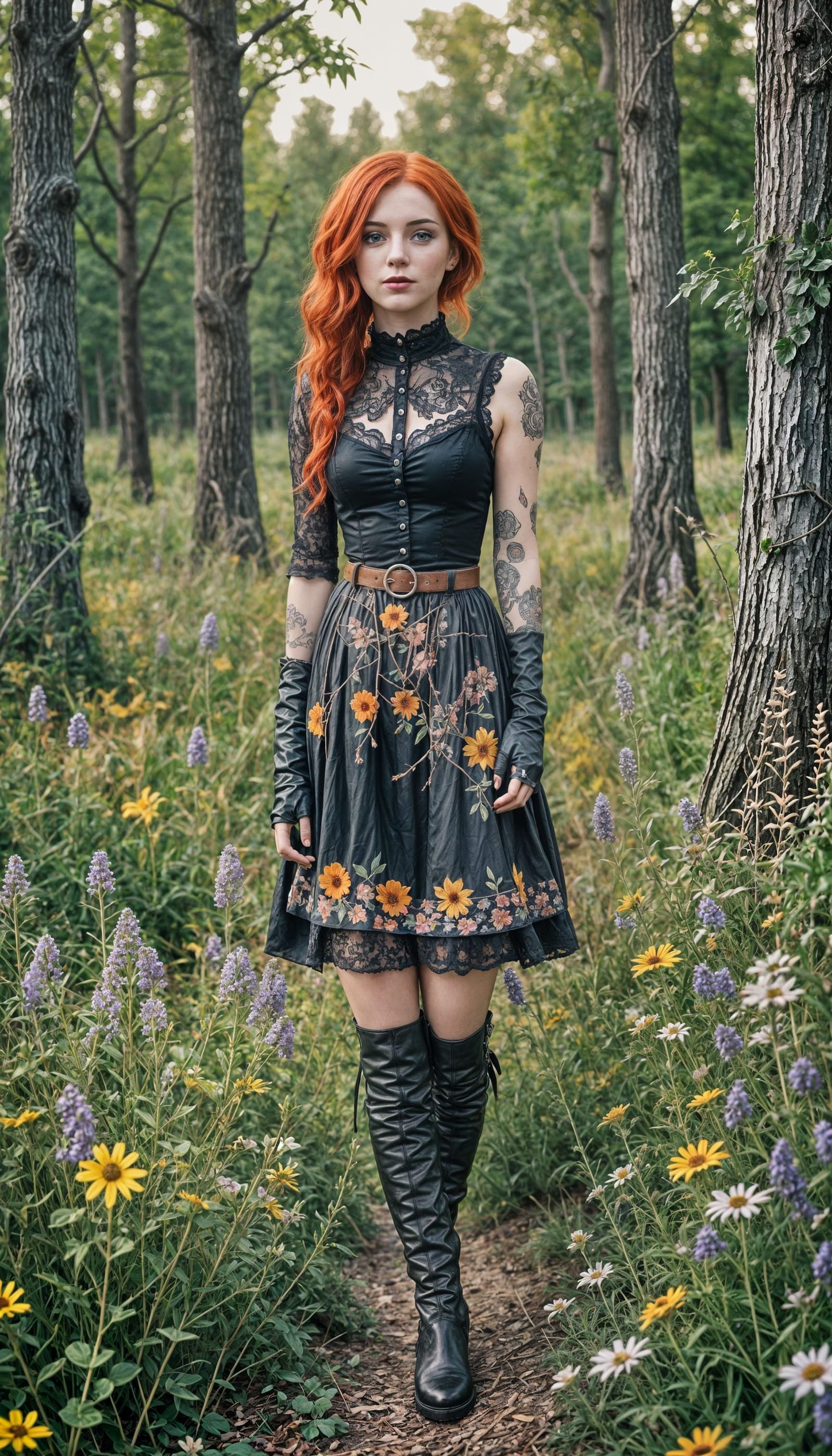 Goth girl in the cemetery - Goth Girl in a Cemetery, in Dark...