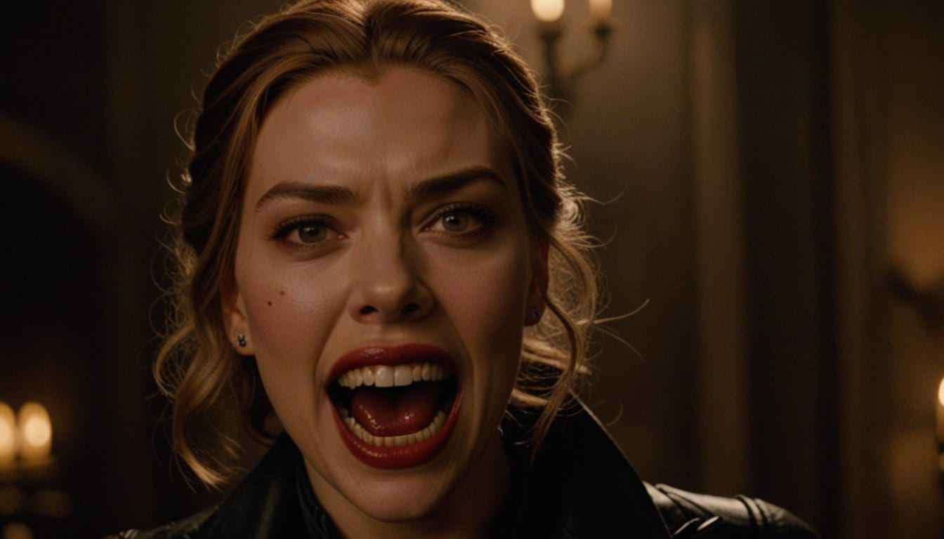 Ethereal Vampire Queen Unleashes Feral Fury - AI Art