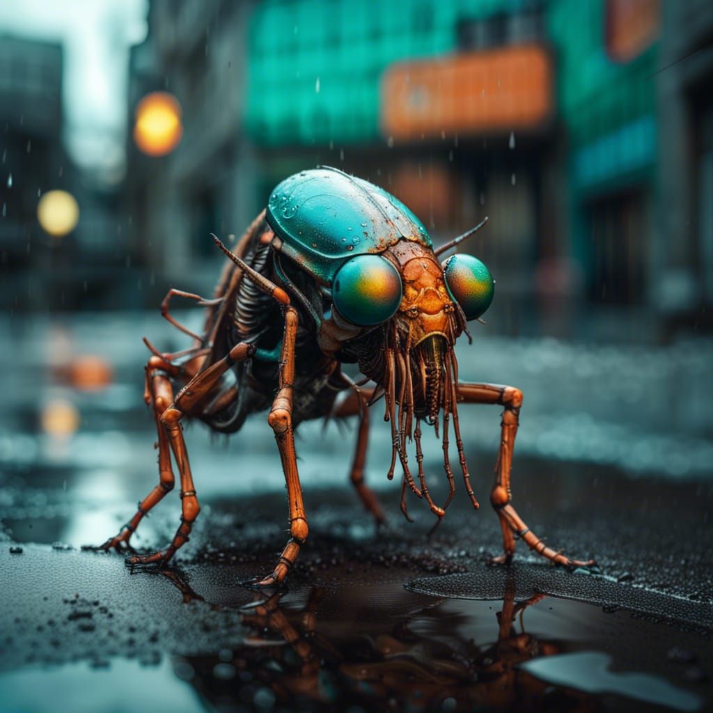 Macro photo of a flea - AI Generated Artwork - NightCafe Creator