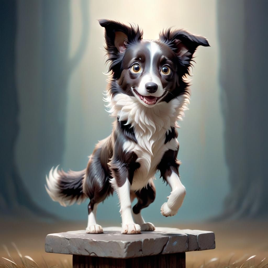 Chibi Border Collie - AI Generated Artwork - NightCafe Creator