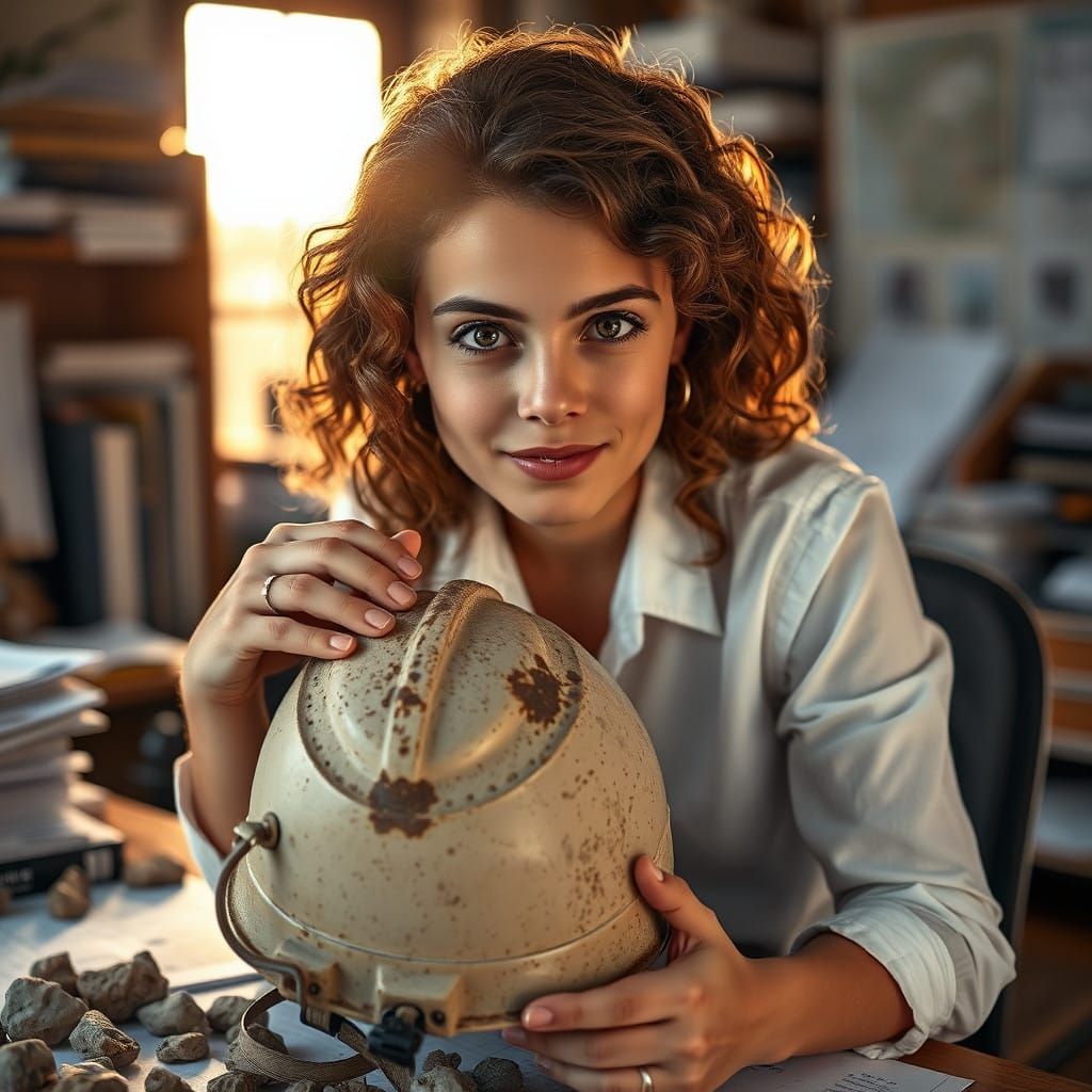 Working day - Determined Geologist in the Morning Light