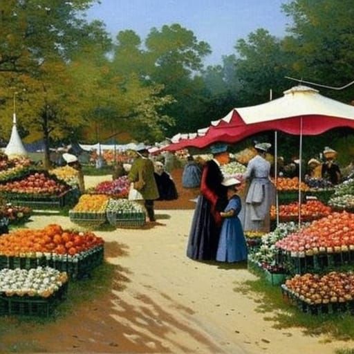 A day at the market - AI Generated Artwork - NightCafe Creator