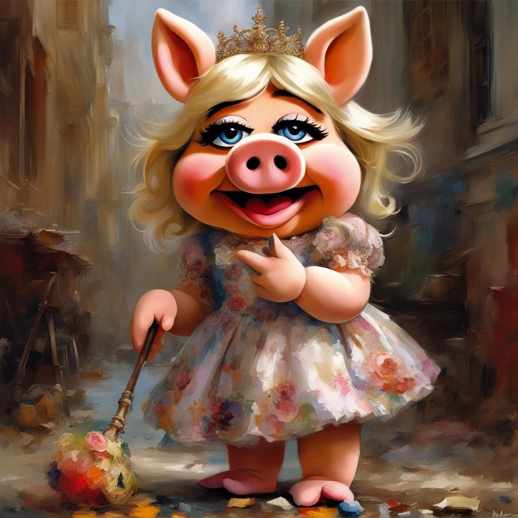 Chibi Character ~ Miss Piggy - AI Generated Artwork - NightCafe Creator